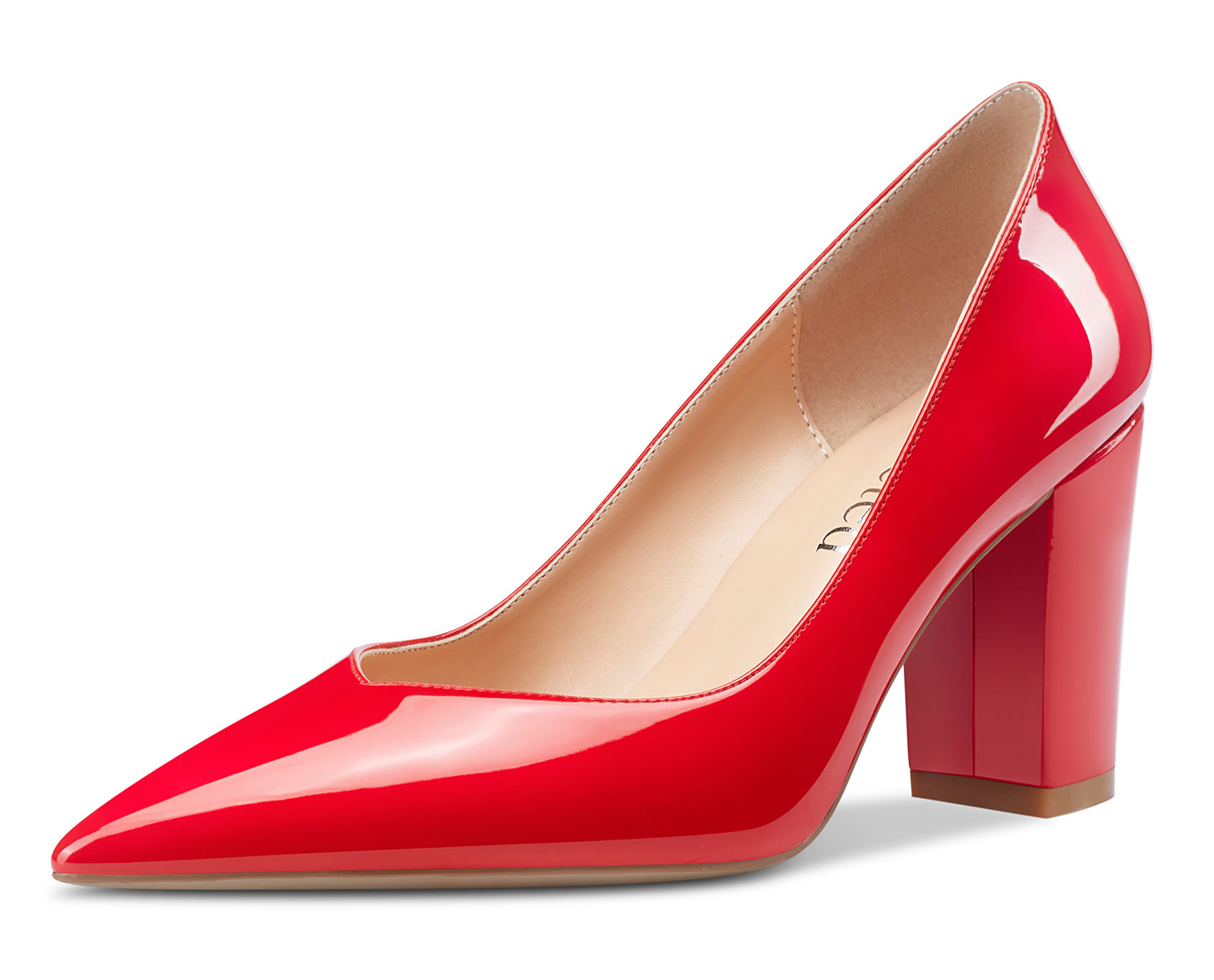 Saekcted Chunky Heel Pumps for Women High Heels Pointed-Toe Shoes ...