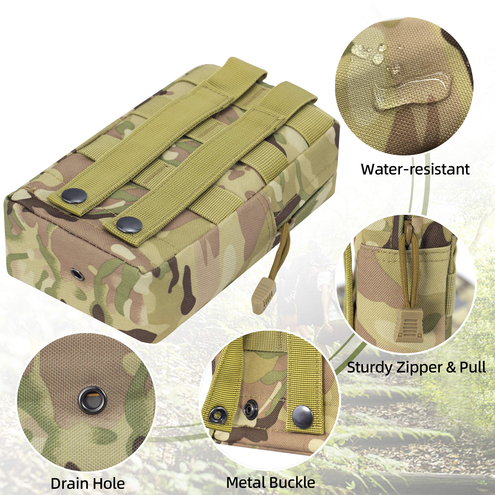 2 Pack Molle Pouches - Tactical Compact Water-Resistant EDC Pouch (2 ...