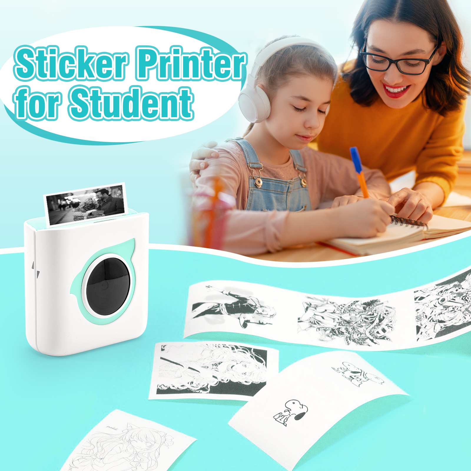 HPRT L8 Sticker Printer Mini Printer Portable Thermal Printer with ...