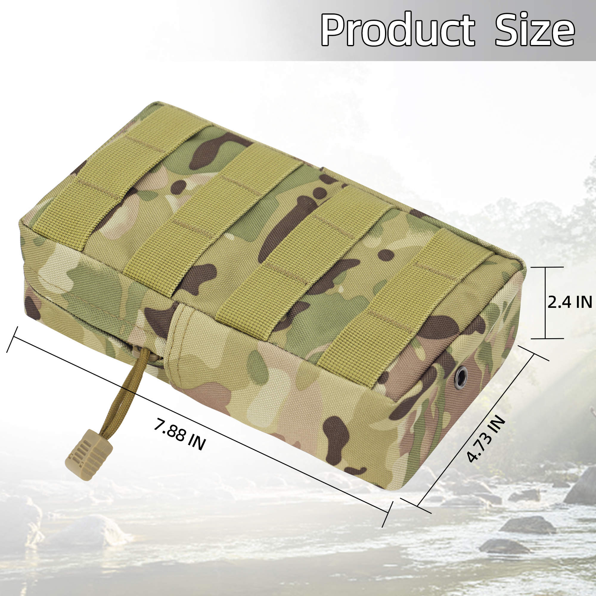 2 Pack Molle Pouches - Tactical Compact Water-Resistant EDC Pouch (2 ...