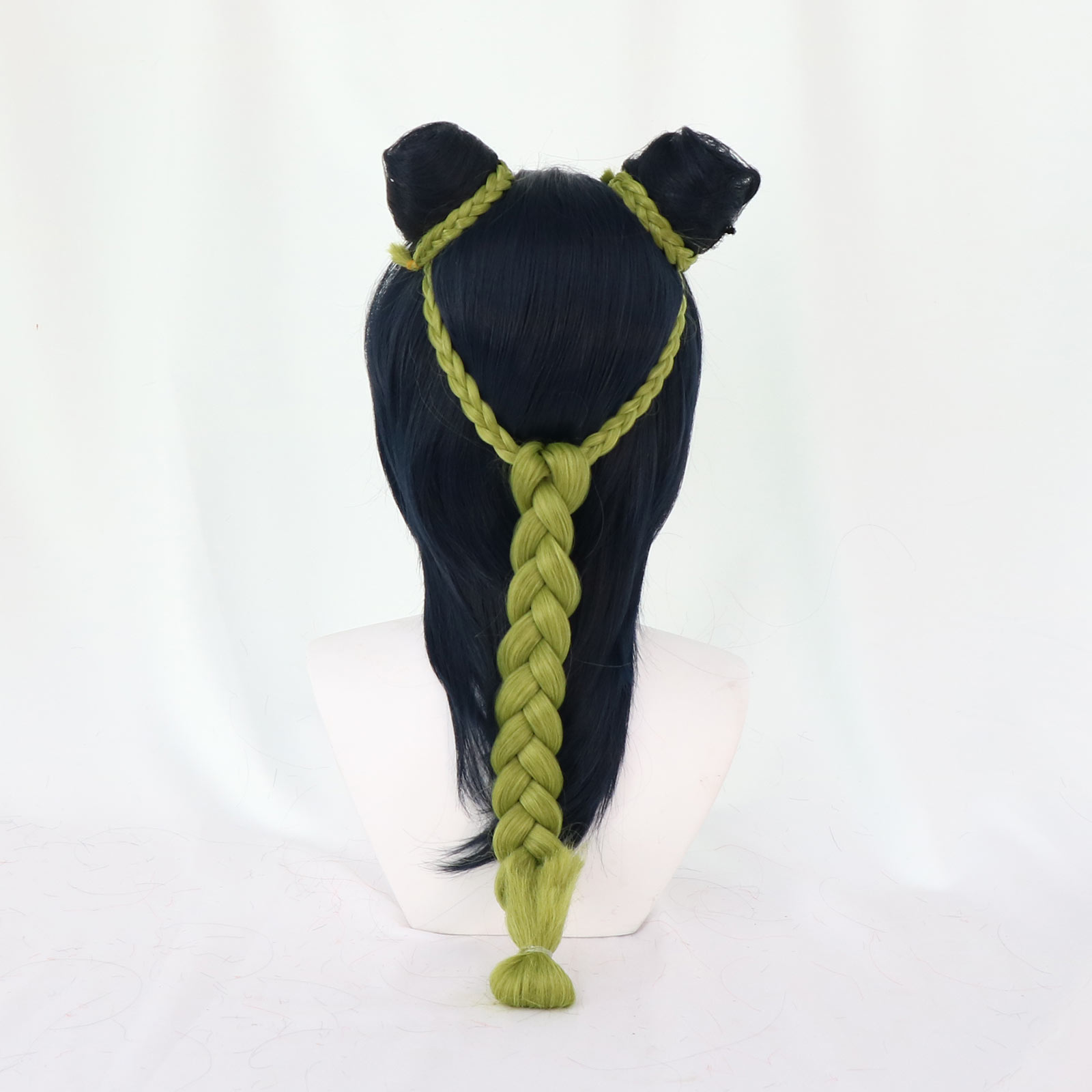 Anime JJBA Jolyne Kujo Cosplay Wig Jolyne Cujoh Buns Braided Synthetic ...