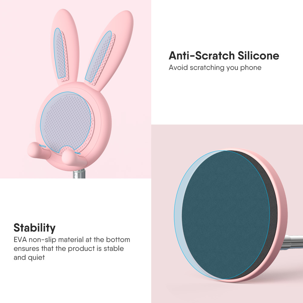 OATSBASF Cute Cell Phone Stand, Adjustable Bunny Phone Stand for Desk ...