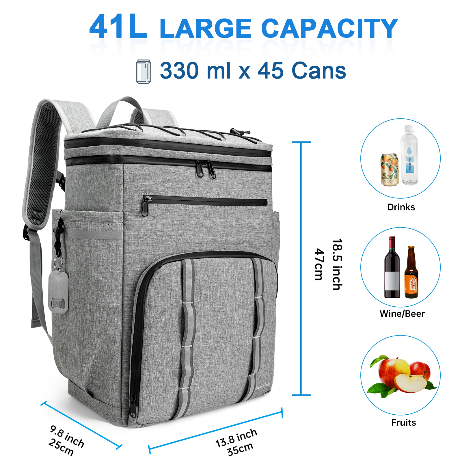 Backpack Coolers Insulated Leak Proof, 45 Cans Beach Cooler Backpack ...