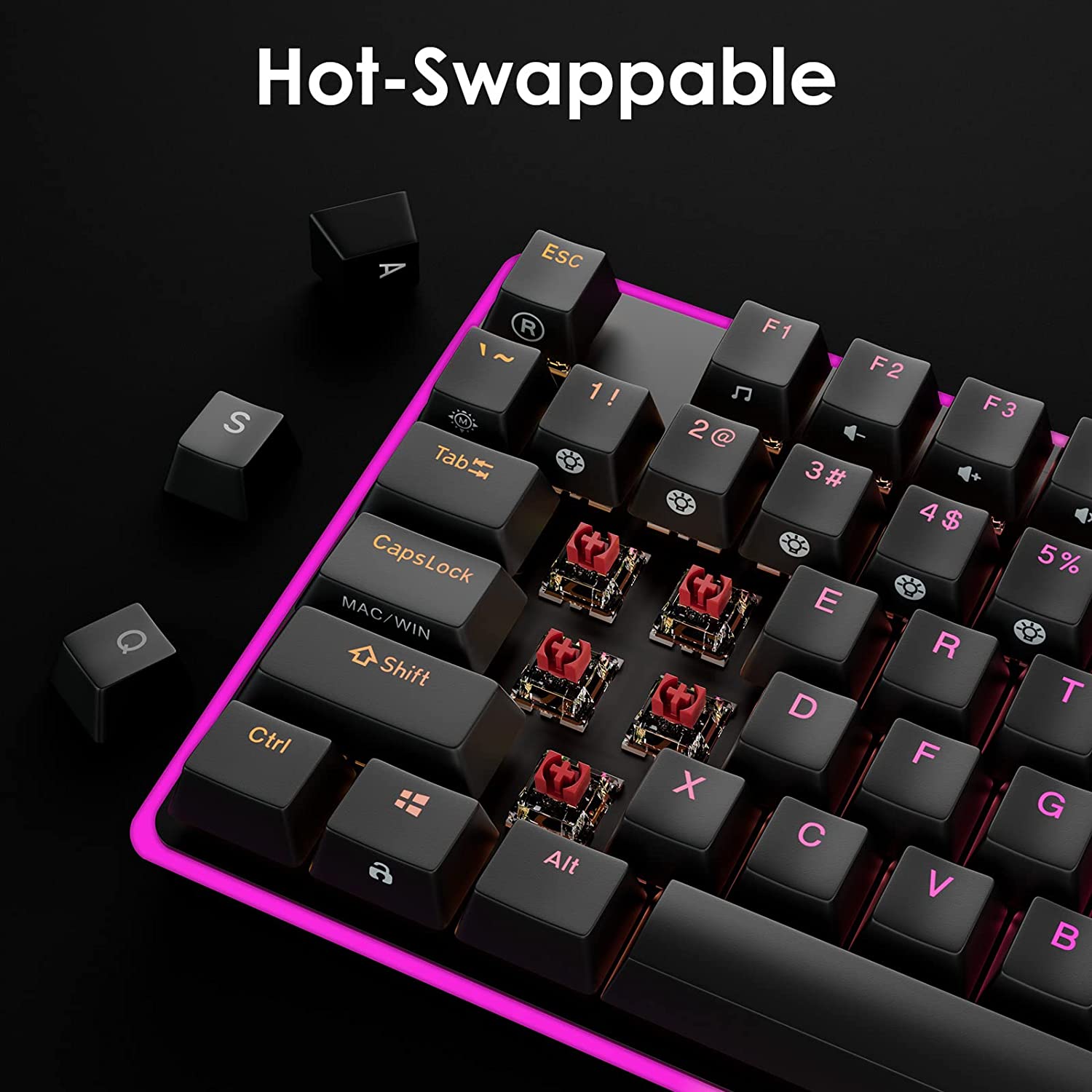 DURGOD TGK021 Mechanical Gaming Keyboard, 104 Keys Wired Keyboard with ...