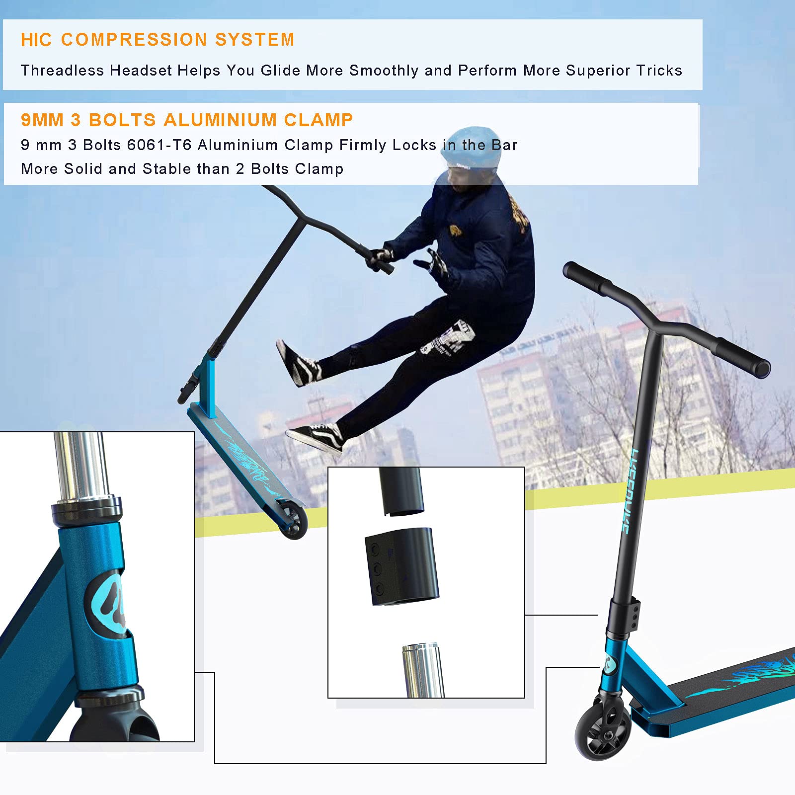 FREEDARE Pro Scooter Stunt Scooter Complete Trick Scooter for Kids 8 ...