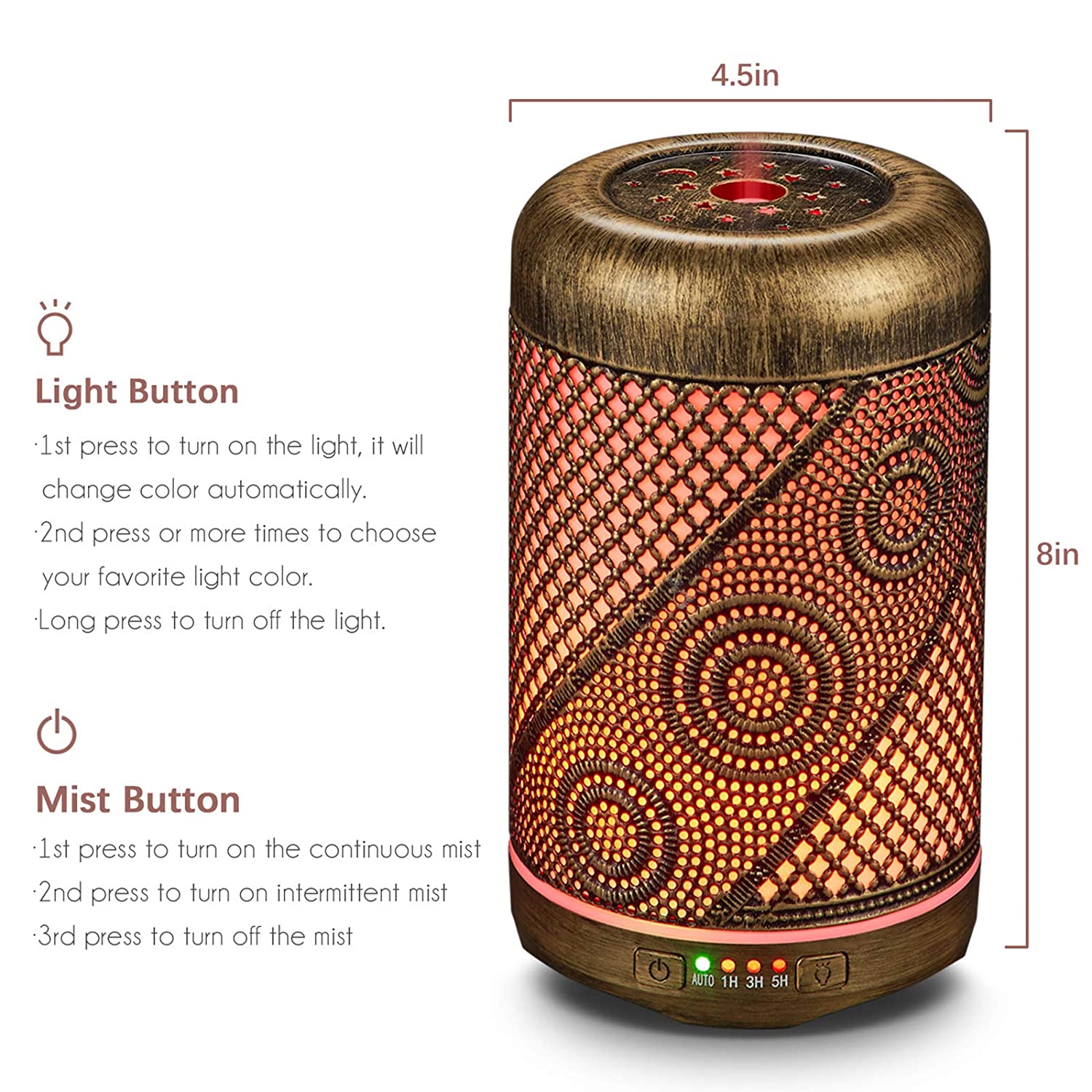 Essential Oil Diffuser Metal Vintage Diffusers 250MLTimed Oils ...